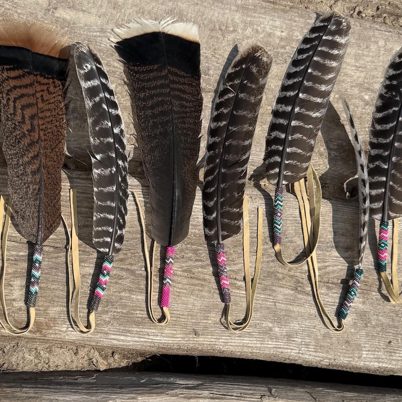 Pink Feather Glass Beads - Etsy