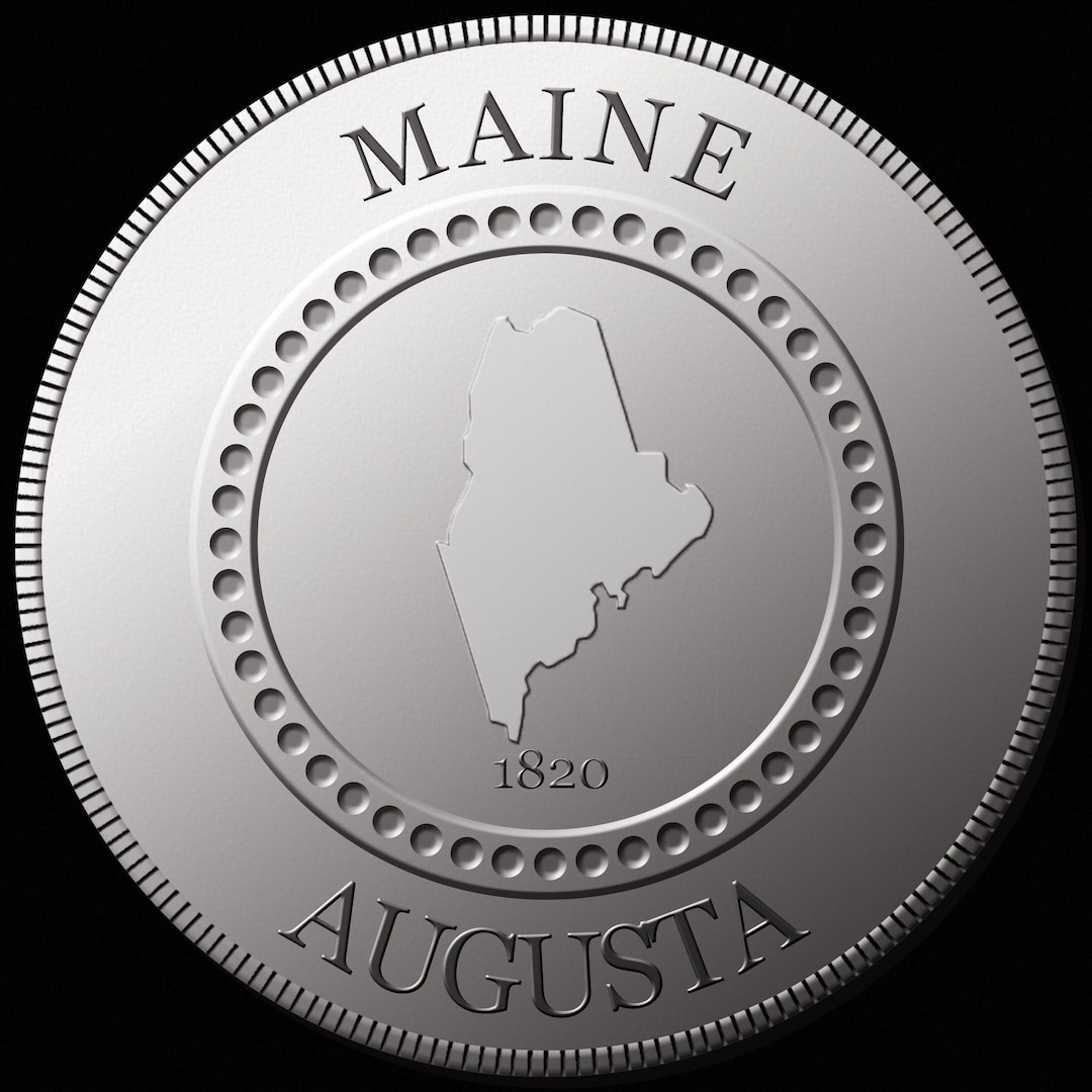 Maine State Digital Coin PNG - Digital State Coins - Augusta State ...