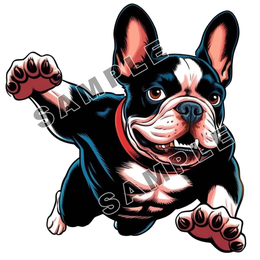 Frenchie Bulldog Graphic Pngs (4x) - French Bulldog Cartoon Graphic ...