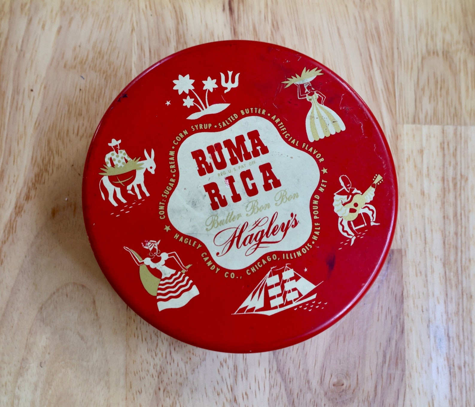 Hagley's Ruma Rica Butter Bon Bon Candy Tin - Vintage 1950s, Cute ...