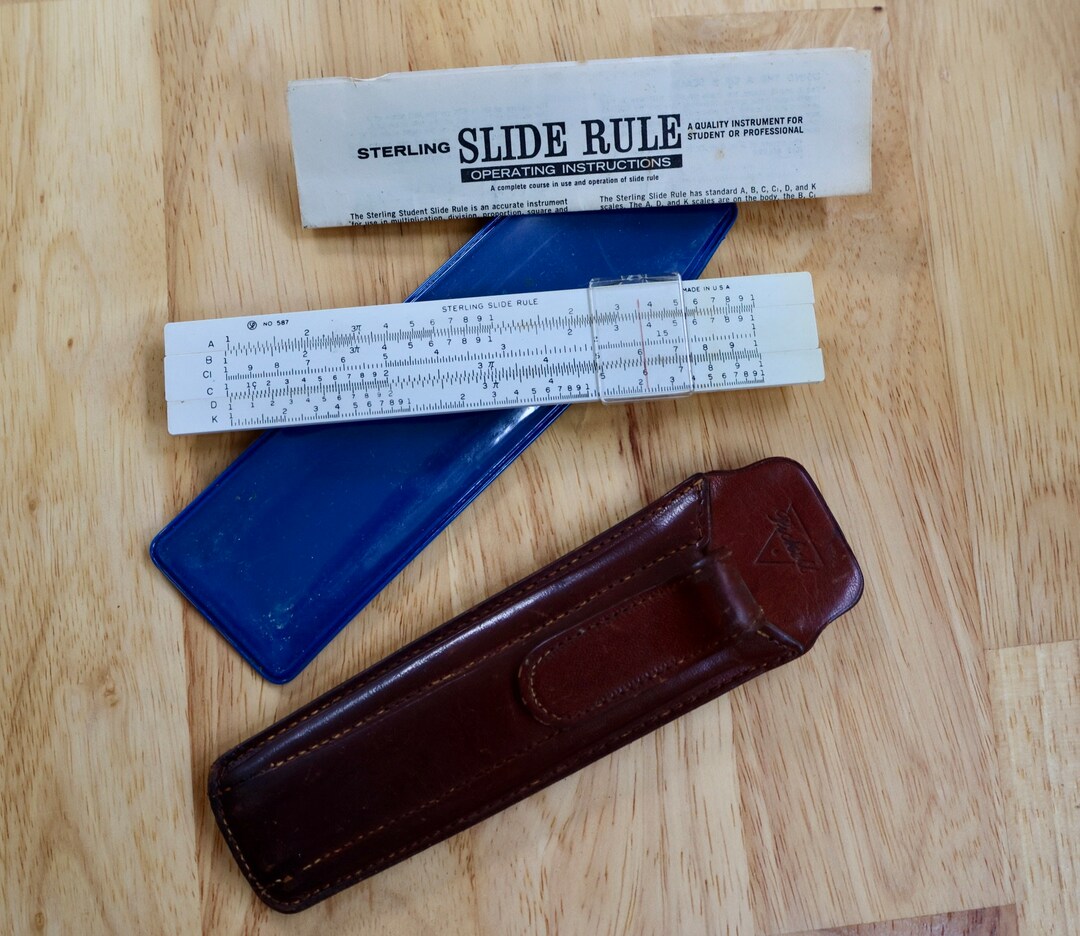 Vintage Sterling Slide Rule - Model 587, 1960s?, With Pickett Leather ...