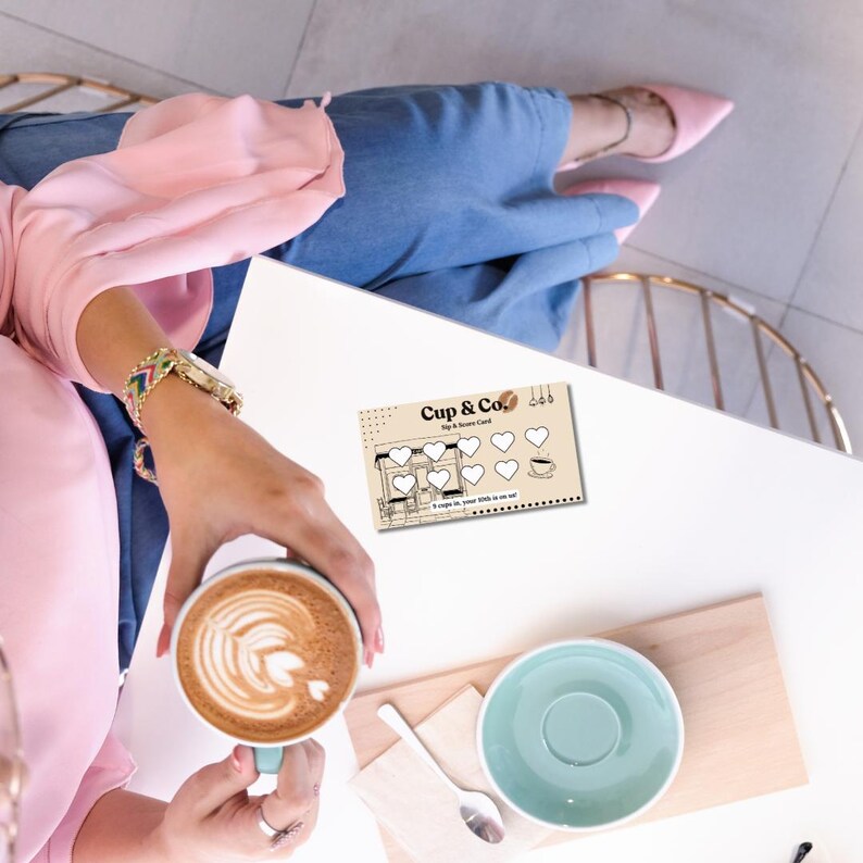 Cafe Loyalty Card Template – Editable Canva Punch Card for Coffee Shops ...
