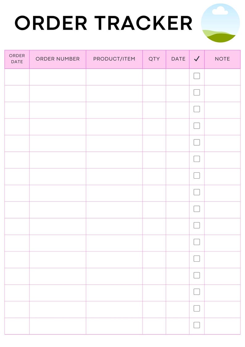 Editable Order Form and Order Tracker L Bundle Printable Small Business ...