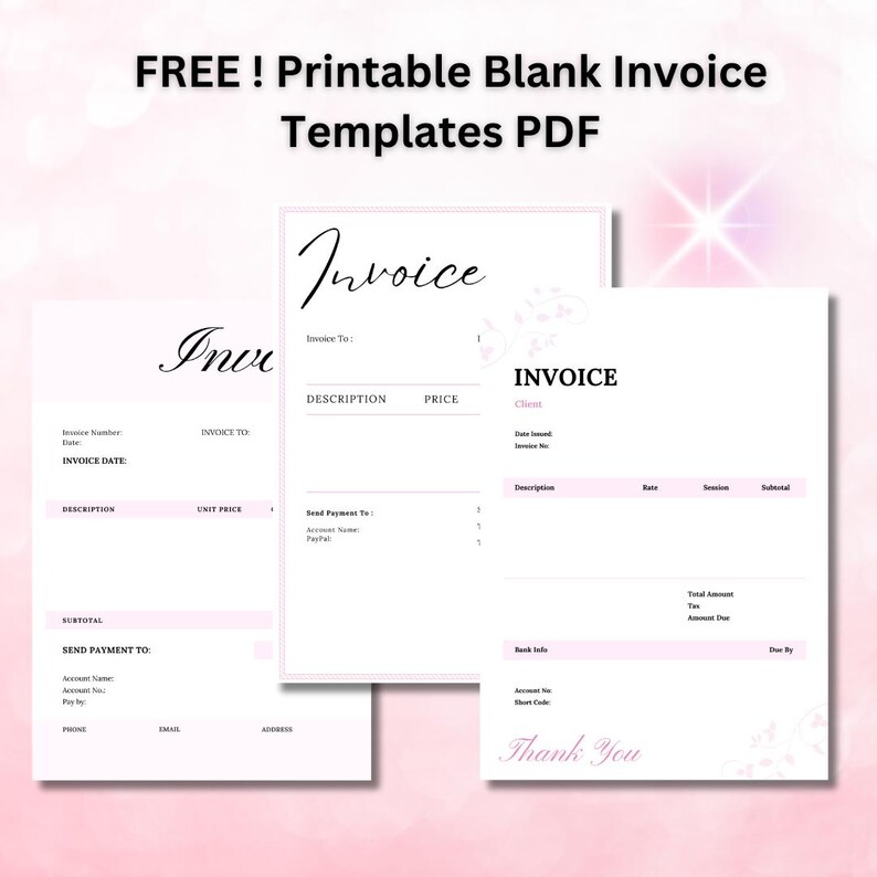 Editable Pink Invoice Template for Small Business – Aesthetic Canva ...