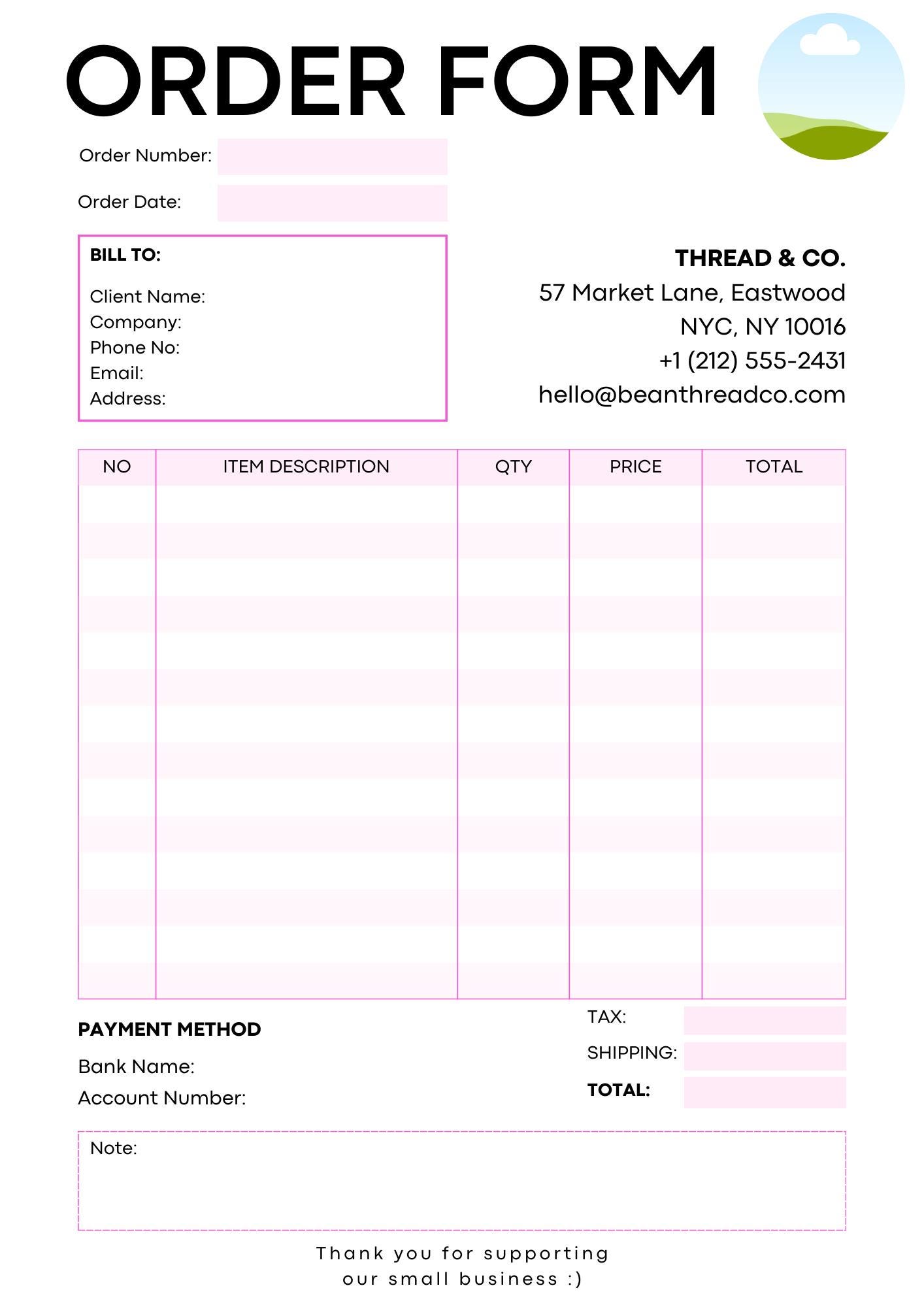 Editable Order Form and Order Tracker L Bundle Printable Small Business ...