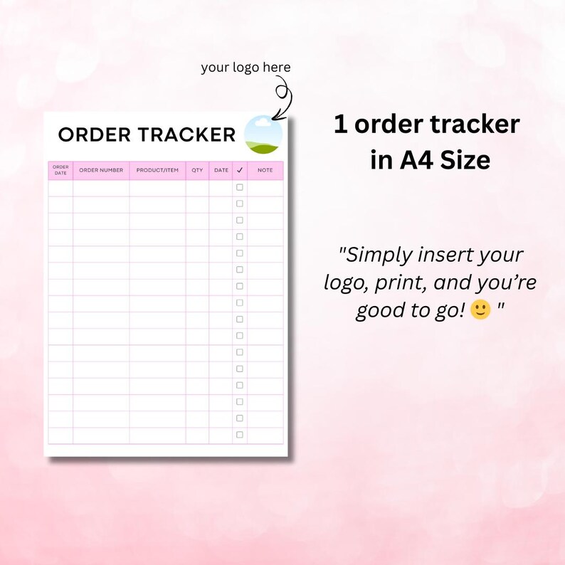 Editable Order Form and Order Tracker L Bundle Printable Small Business ...