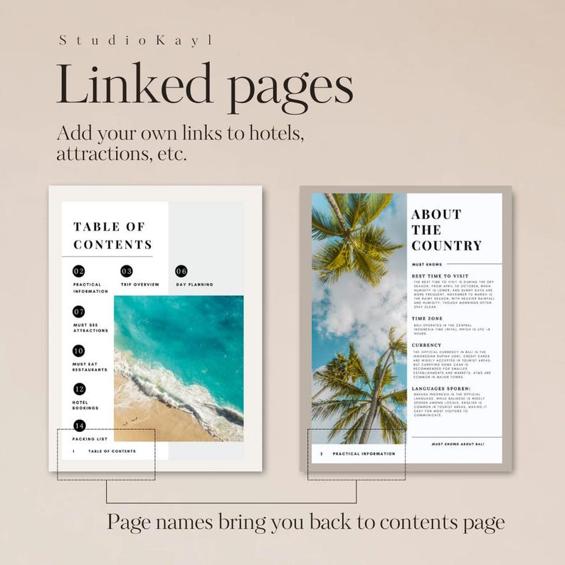 Editable Travel Itinerary Template - Magazine Style Trip Planner ...