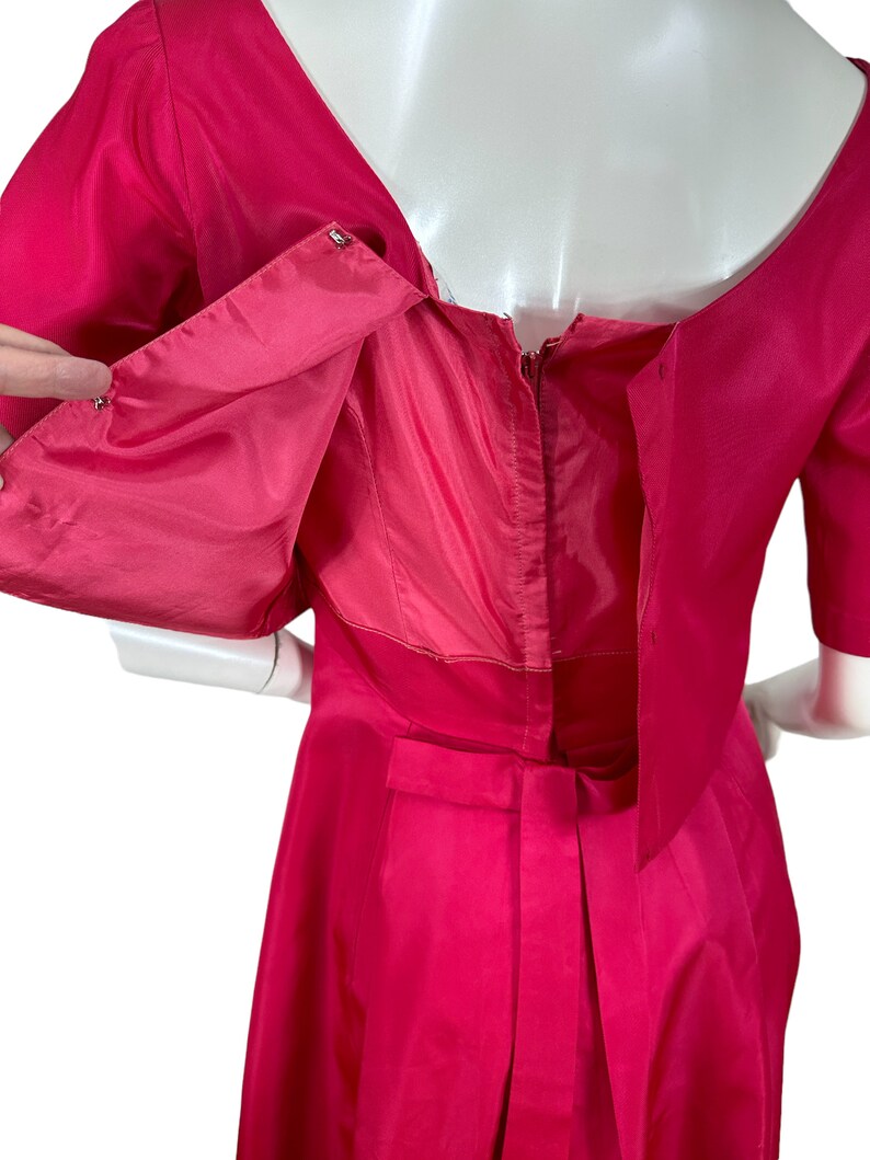 1960s Raspberry Gown With Attached Jacket and Empire Waist by - Etsy