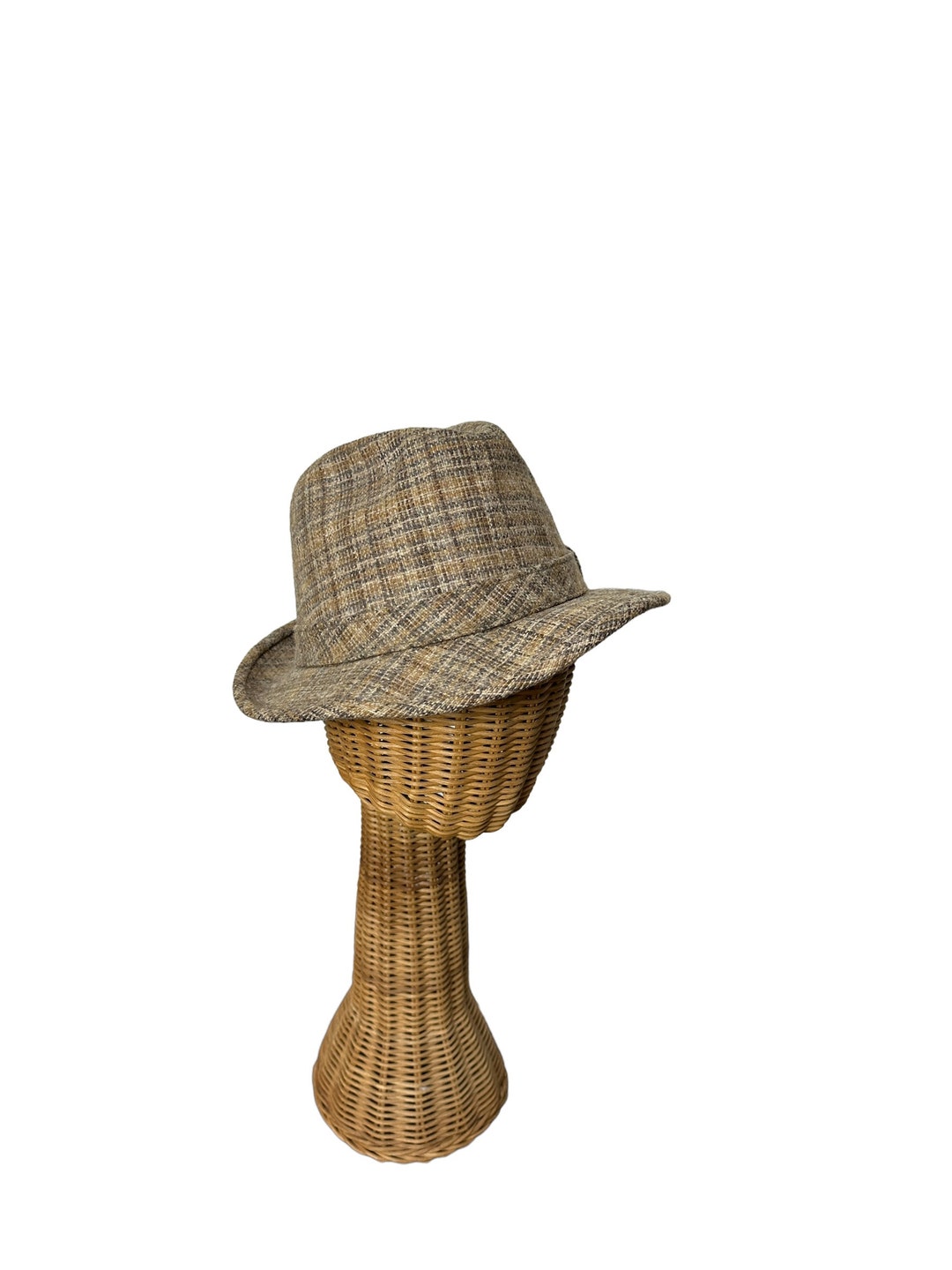 Vintage Wool Tweed Fedora Hat With Feathers by London Fog Size 7 - Etsy