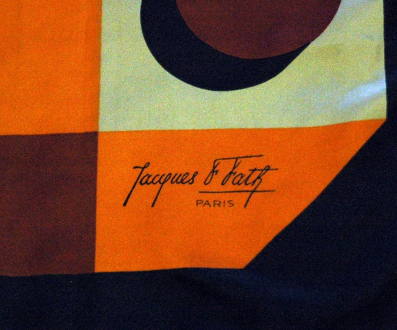 1950s Jacques Fath silk scarf geometric design revers… - Gem