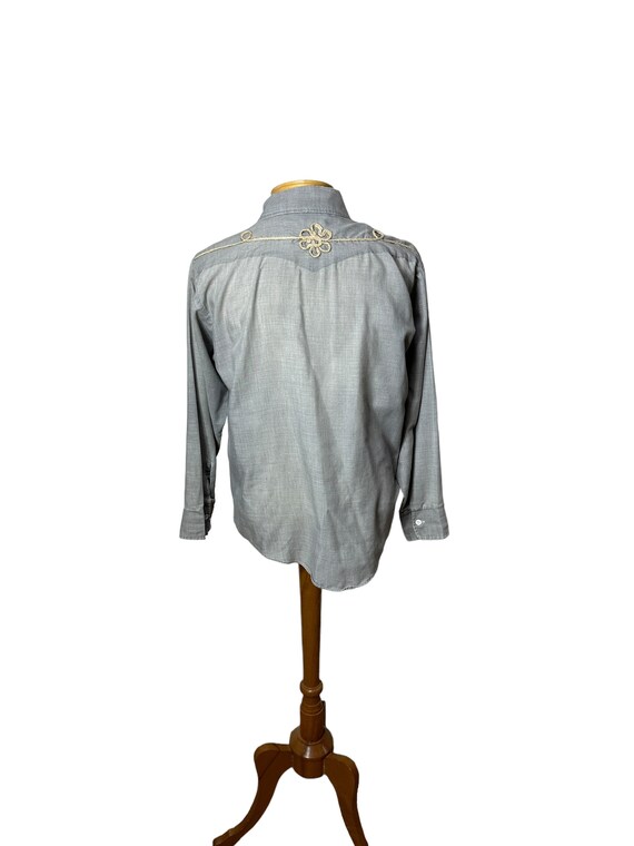 1970s mens western shirt with rope trim by Andy New Y… - Gem