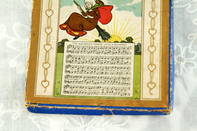 Victorian Hanky Box Child's Nursery Rhyme Handkerchief Cardboard Box ...