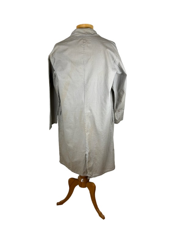 1950s 60s gray duster coat workwear protective jacket… - Gem