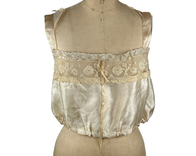 Victorian Silk Corset Cover Ivory With Lace Size M/L - Etsy