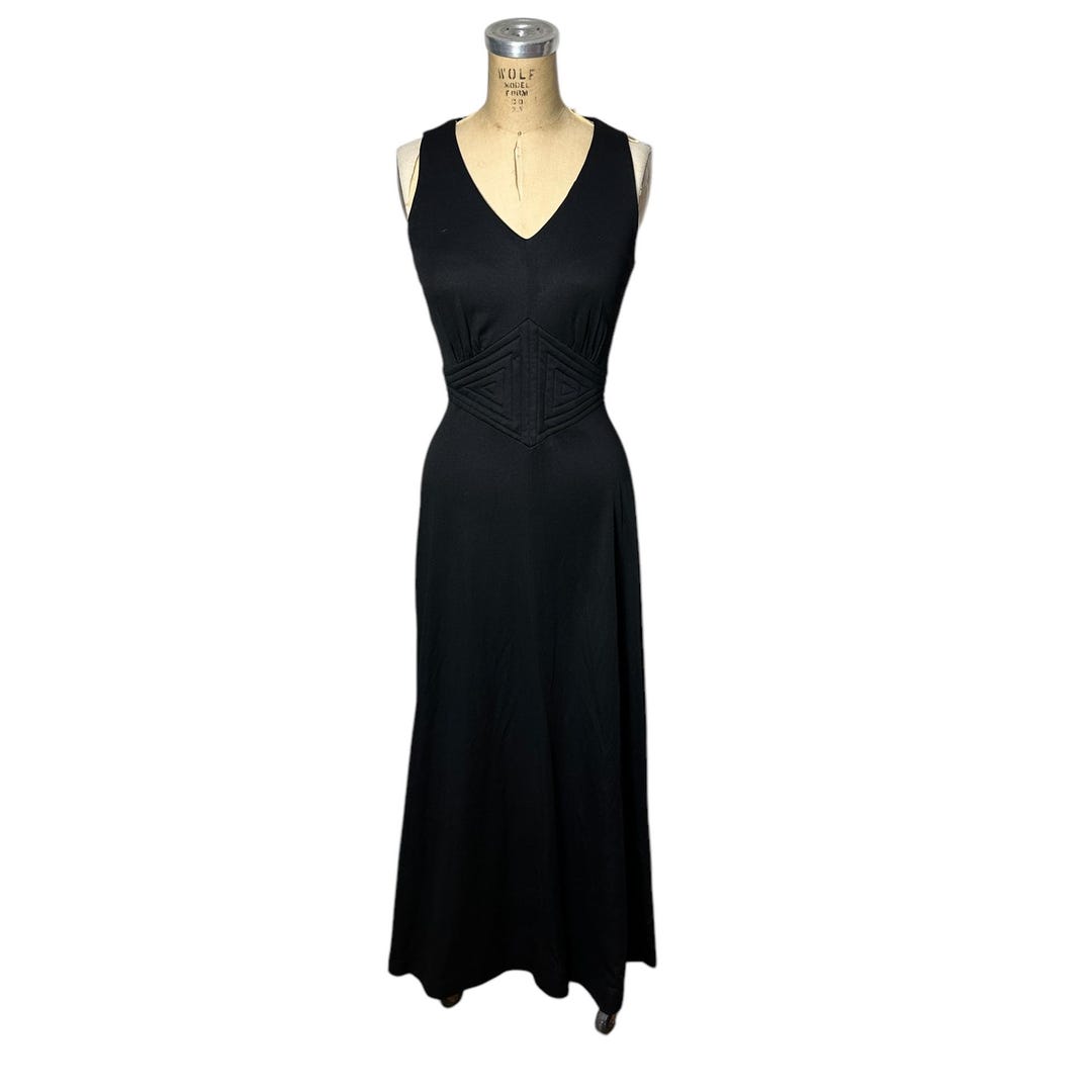 1960s 70s Mod Maxi Dress With Geo Panel Waist Size S/M - Etsy