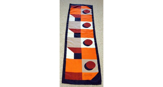 1950s Jacques Fath silk scarf geometric design revers… - Gem