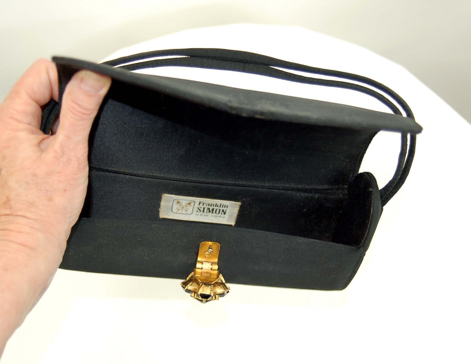 1960s Evening Bag Black Satin Box Purse With Jewel Rhinestone - Etsy