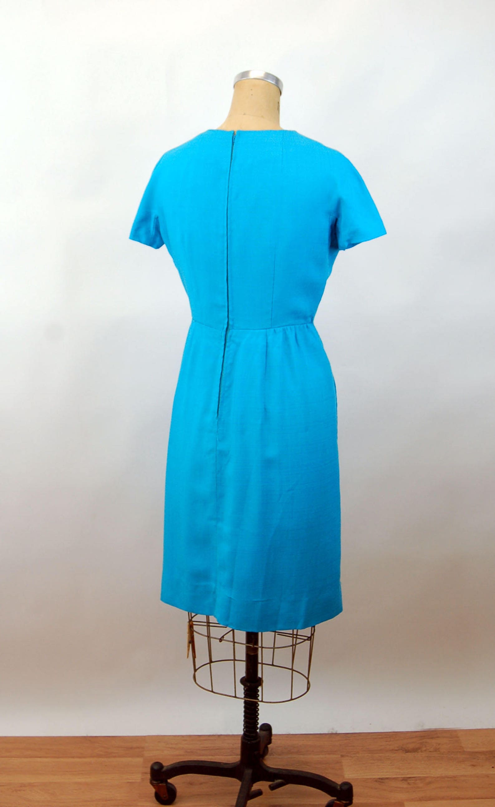 1960s Dress and Jacket Turquoise Blue Linen Cropped Jacket | Etsy