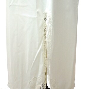 Long Half Slip White Nylon by Shadowline 1970s Long Slip Slit in Front ...