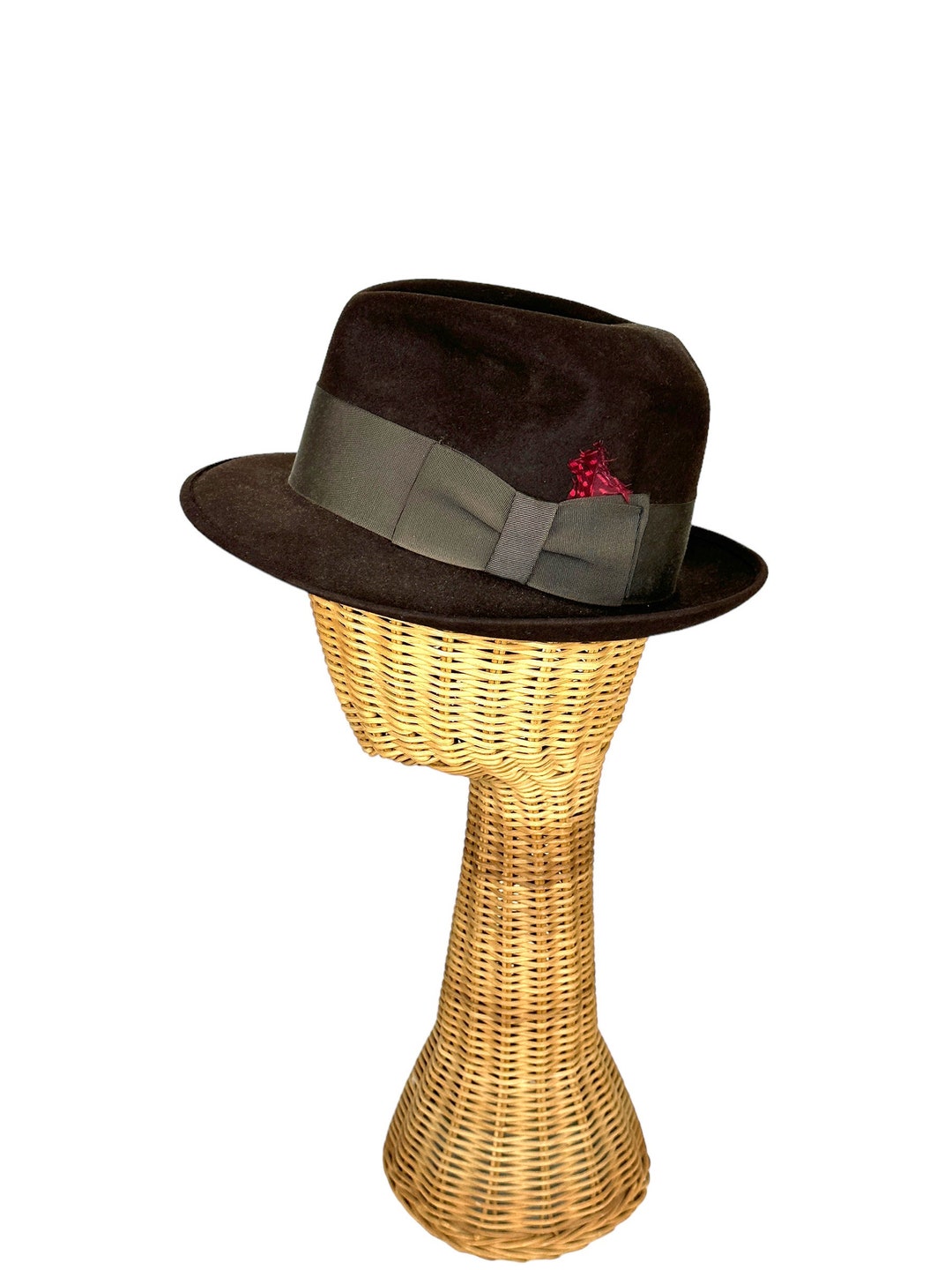 1950s 60s Brown Fedora With Feather by Dobbs Size 7 1/8 Long - Etsy