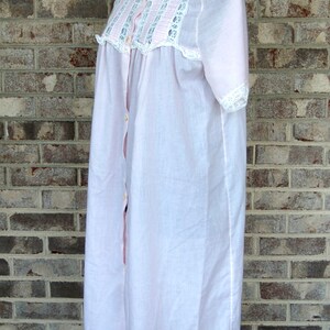 Pink House Coat, Dressing Gown, Pink White, Lace and Smocking, Summer ...