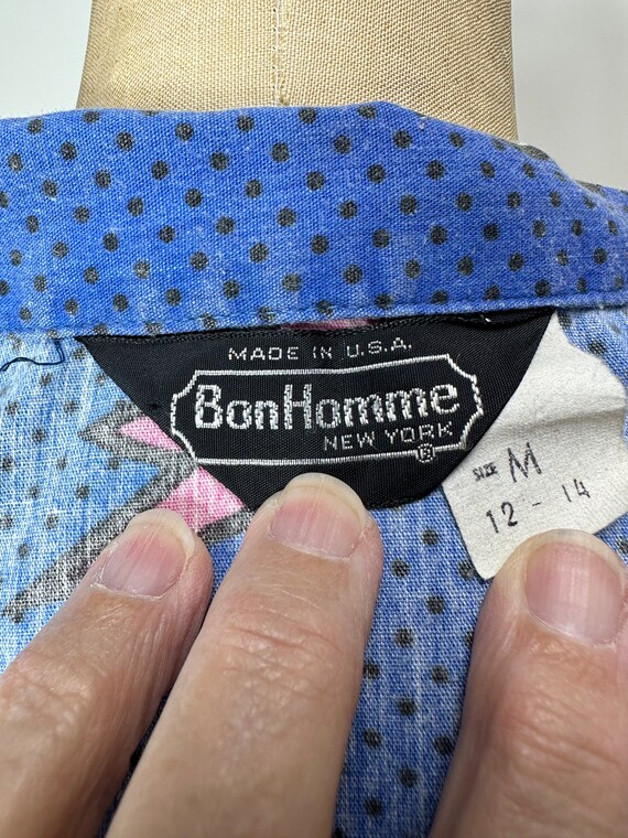 1990s Bon Homme shirt with fun graphics Size S/M - Gem