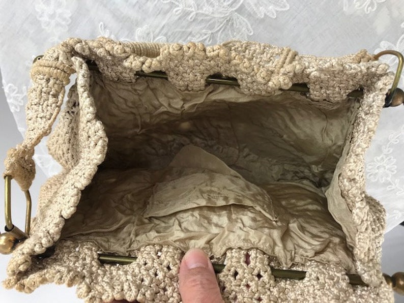 1960s Macrame Purse Handbag Brass Rod Frame Intricate Design - Etsy