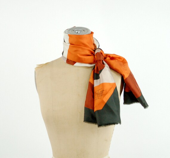 1950s Jacques Fath silk scarf geometric design revers… - Gem
