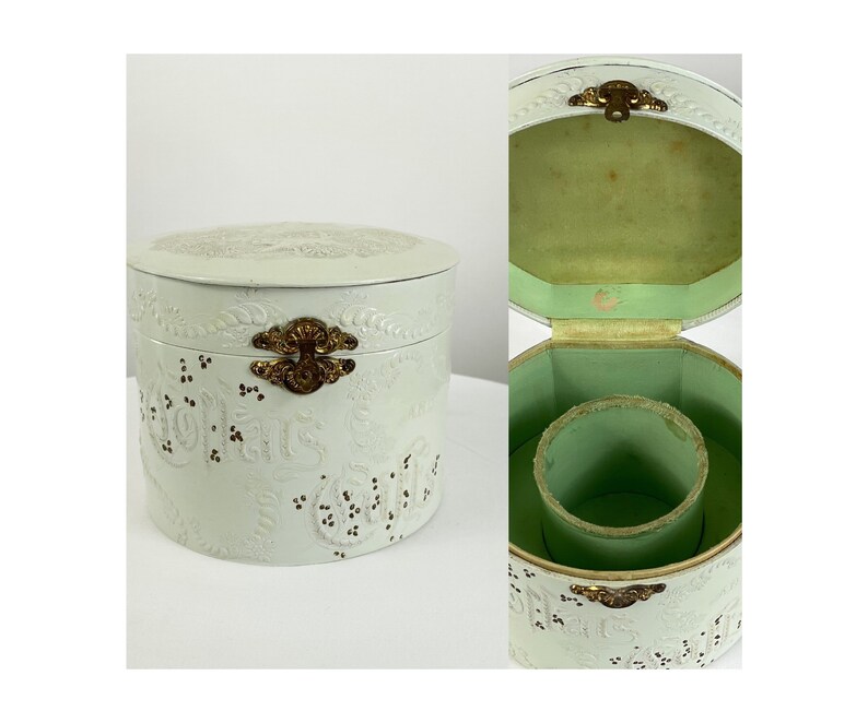 Victorian or Edwardian Collar and Cuff Box Ivory Embossed - Etsy