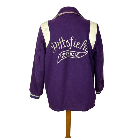 1960s 70s letter jacket in purple wool and leather Pi… - Gem