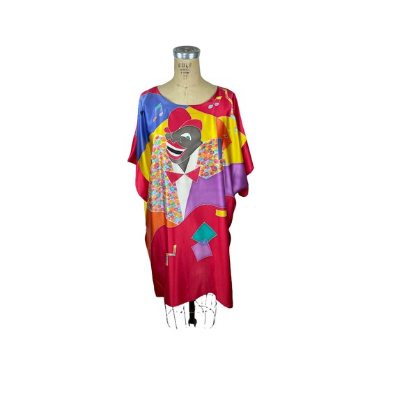 handpainted silk satin tunic - Gem