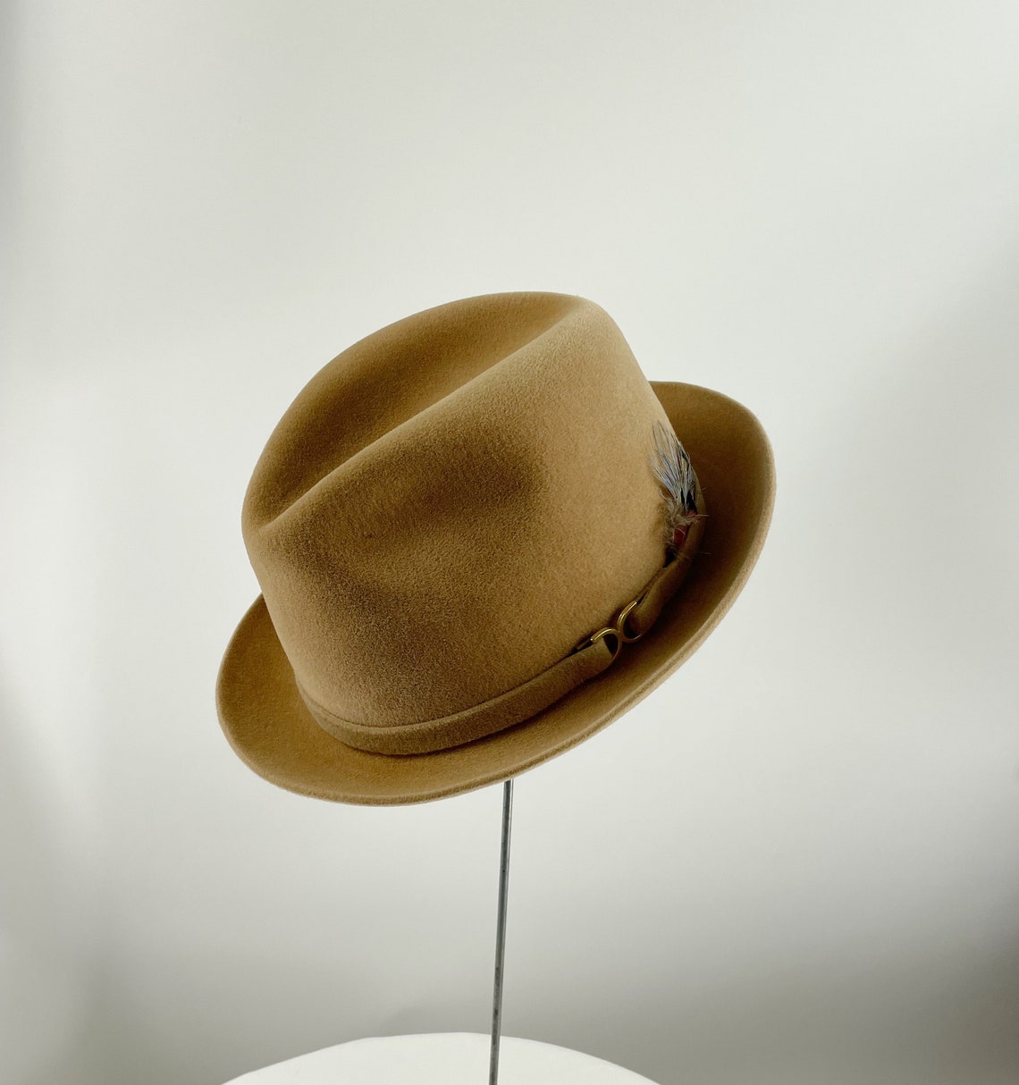 1950s Wool Felt Fedora With Box by Dobbs Tan Color With - Etsy