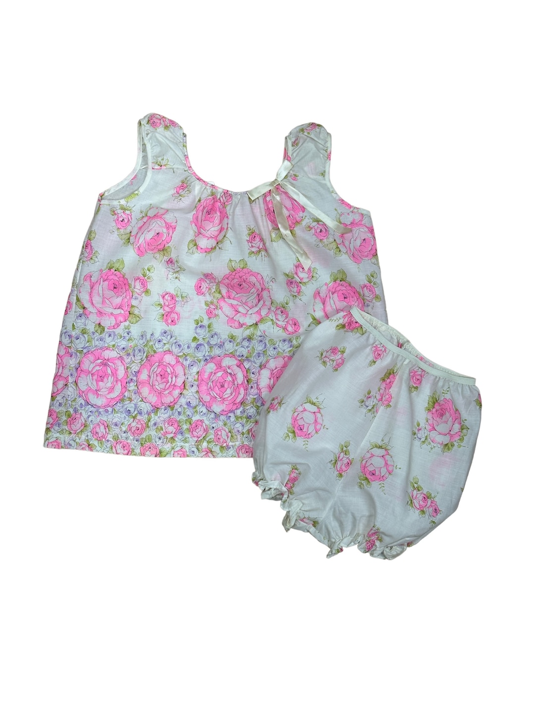 1960s Baby Doll Pajamas Pink Roses Size S by Carole New Old Stock NOS ...