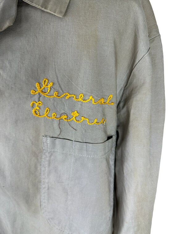 1950s 60s gray duster coat workwear protective jacket… - Gem