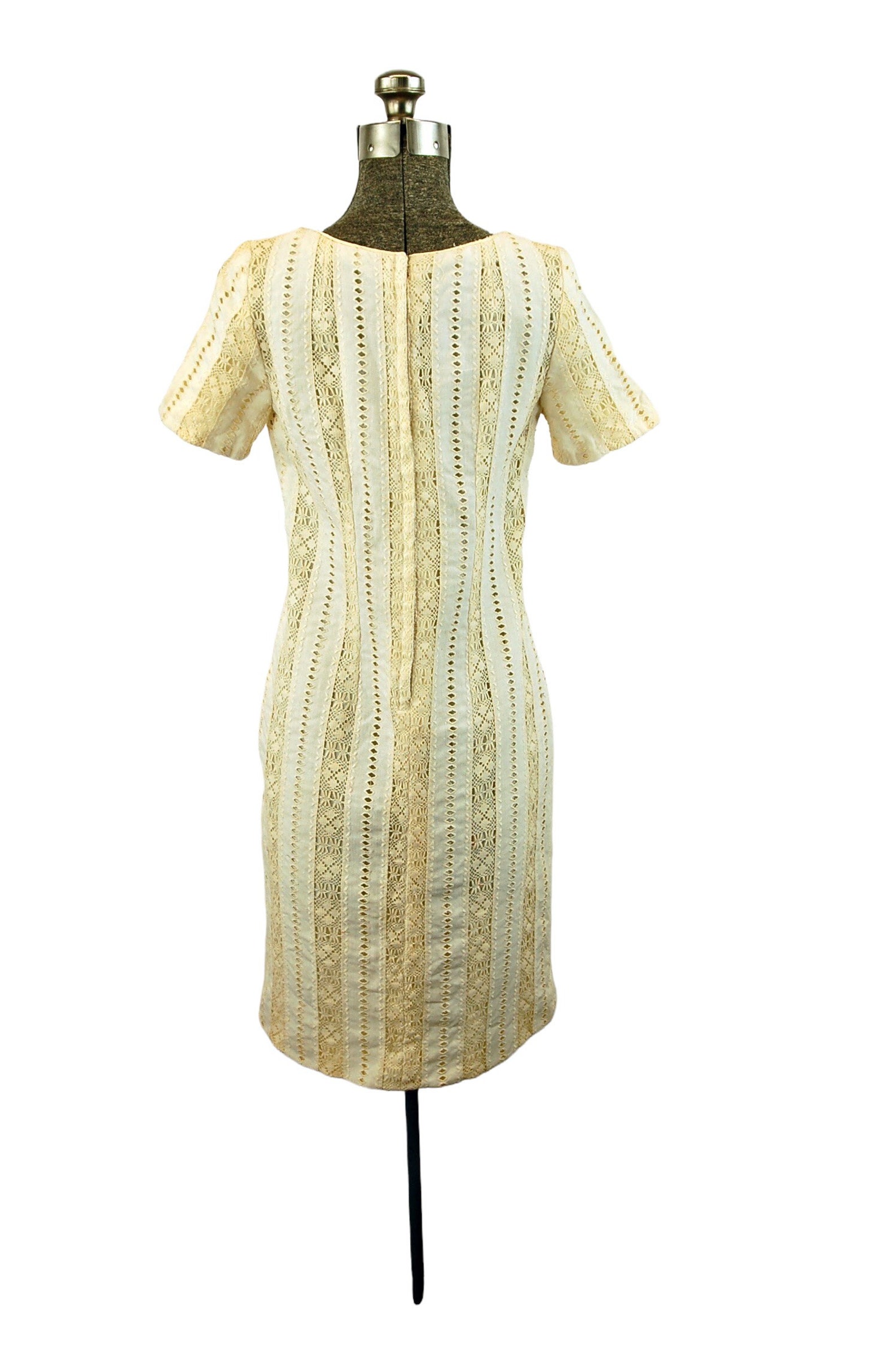 1960s Linen Dress Ivory Shift Dress With Lace Inserts - Etsy