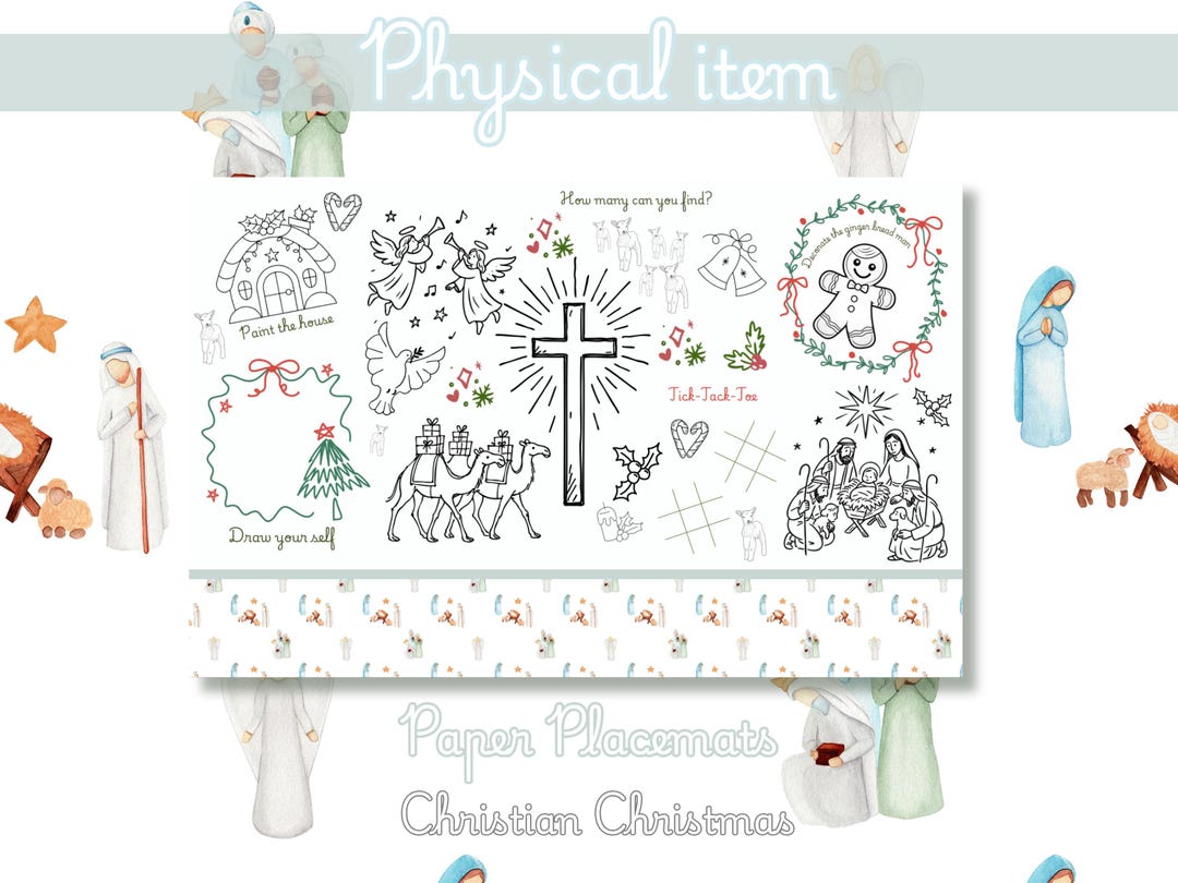 Christian Christmas Paper Placemat – Nativity Holiday Table Decor - Etsy