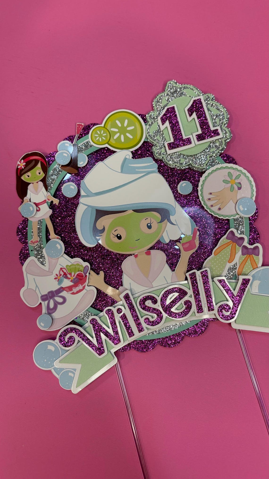 Spa Day Party for Girls Cake Topper - Glamorous Slumber Party ...