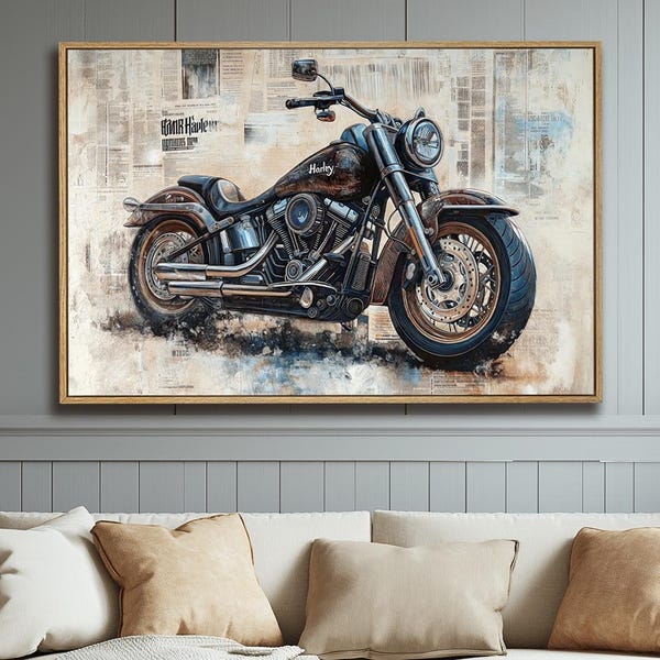 Abstract Harley Davidson Painting - Etsy