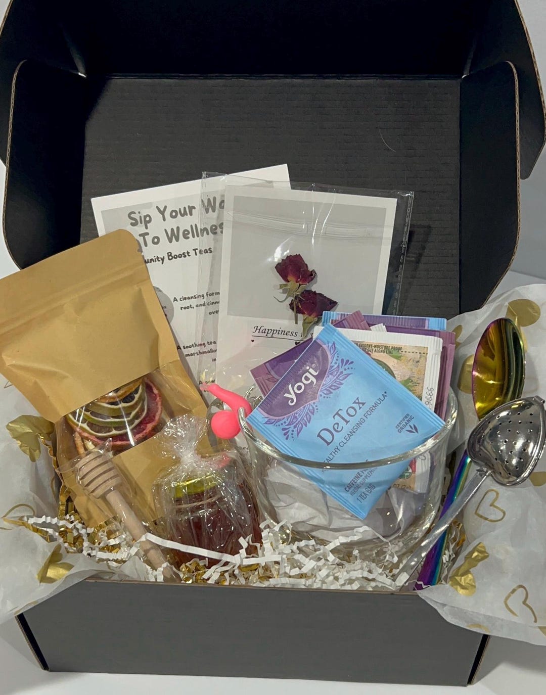 Wellness Tea Gift Box | Organic Teas & Honey | Stress Relief | Sleep ...