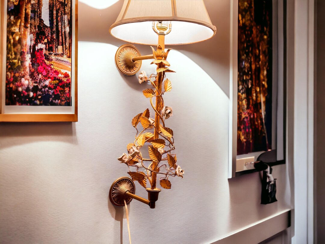Mid Century Modern MCM Italian Hollywood Regency Metal Leaves With ...