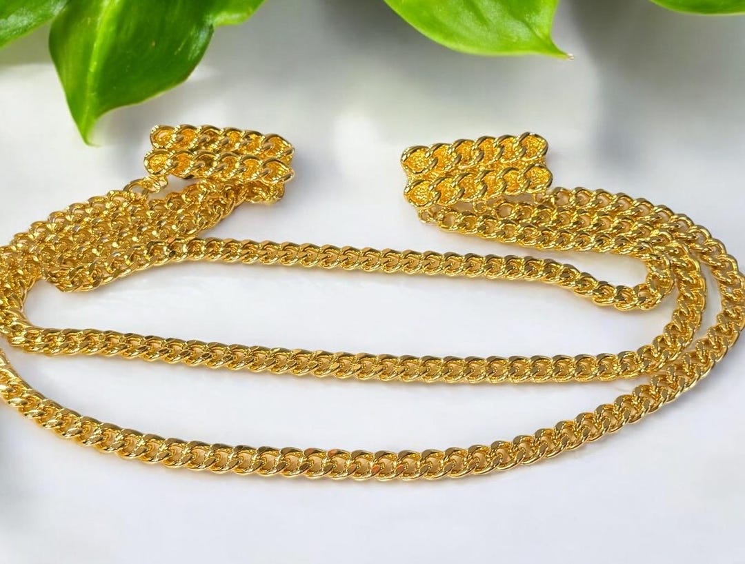 Vintage Triple Swag Festoon Chain Gold Plated Belt Retro Mod for ...