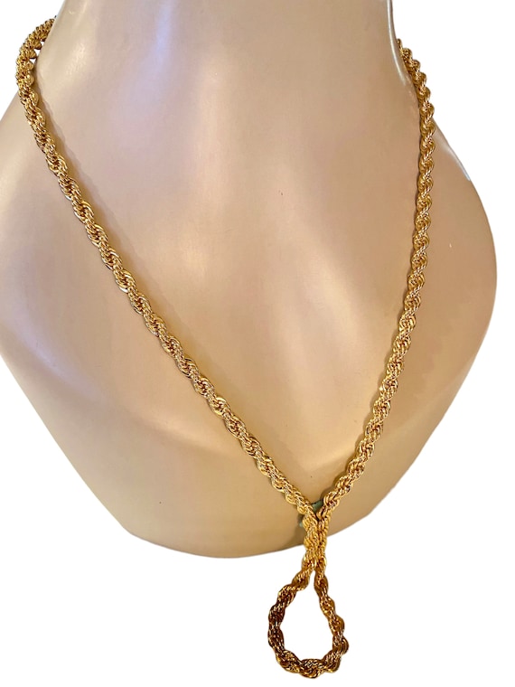 Vintage NAPIER Gold Plated Thick Rope Chain Necklace … - Gem