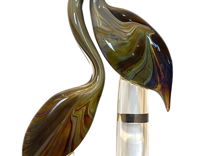 Vtg Murano Italy Art Glass Bird Sculpture by Oscar Zanetti Calcedonio ...