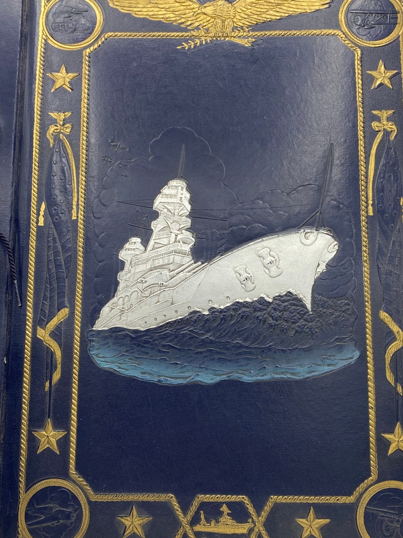 Vintage WW2 Navy Ship Scrapbook Leather Binder - Etsy UK