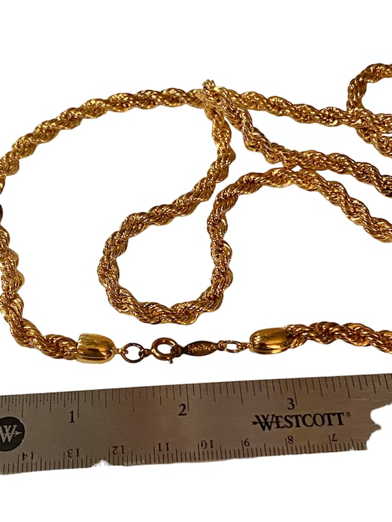 Vintage NAPIER Gold Plated Thick Rope Chain Necklace … - Gem