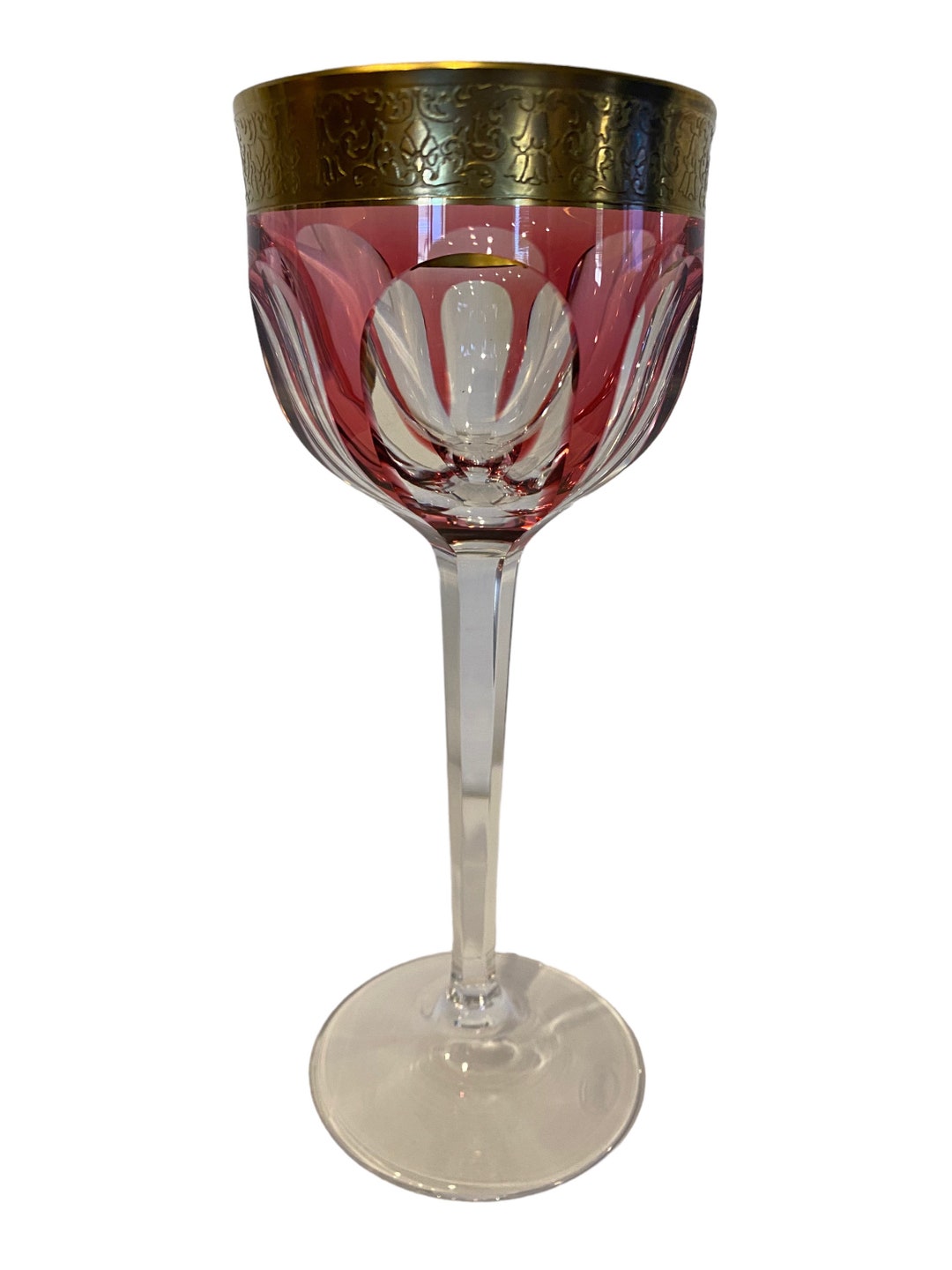 Vintage Moser Cranberry Pink Crystal 7 7/8” Wine Hock Similar to Lady ...