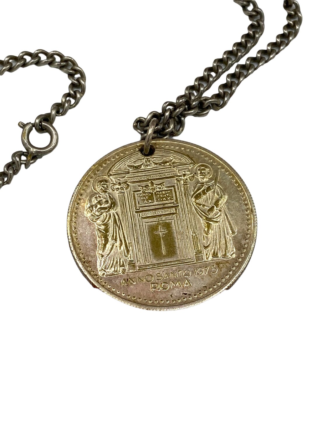 Vintage 1975 Catholic Pope Paul VI Italian Souvenir Medallion Pendant ...