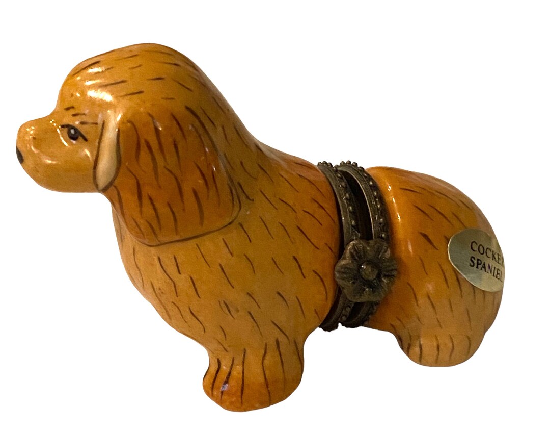 Vintage Cocker Spaniel Dog Hand Painted Trinket Porcelain - Etsy