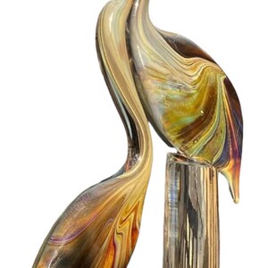 Vtg Murano Italy Art Glass Bird Sculpture by Oscar Zanetti Calcedonio ...