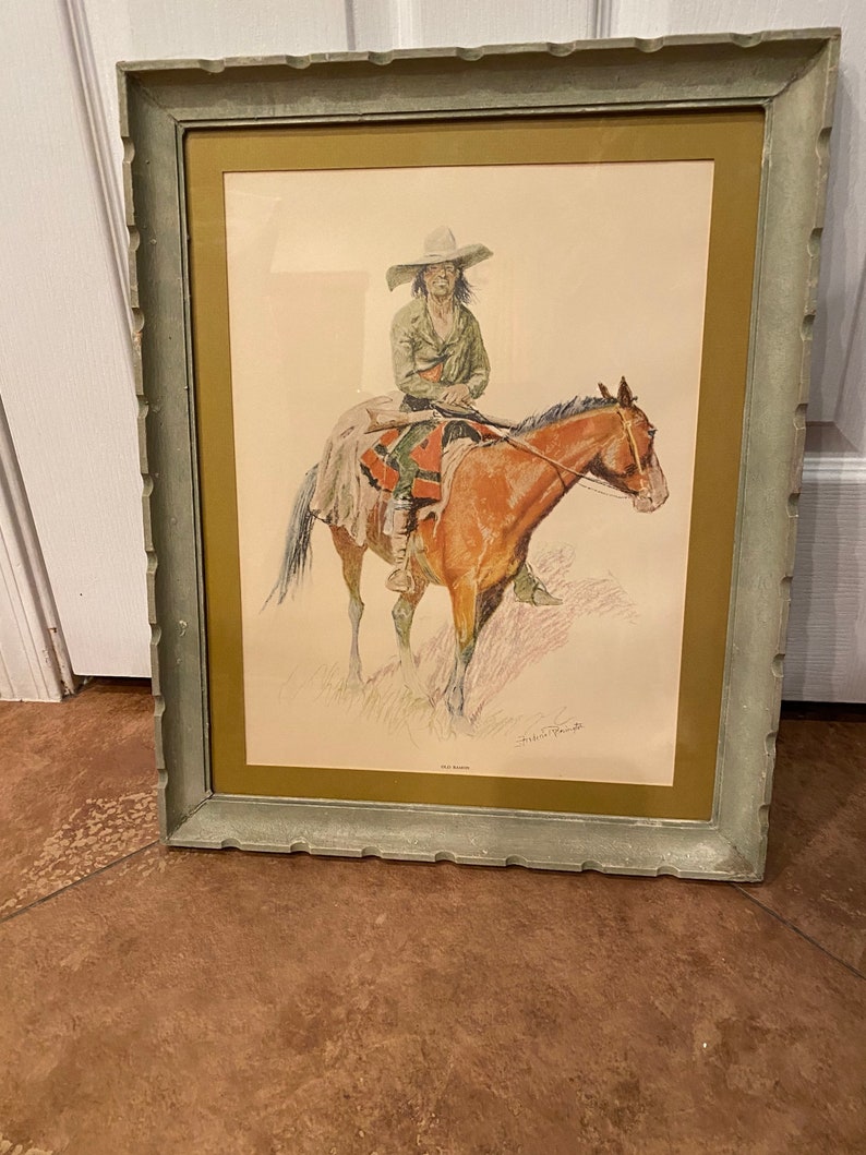 Vintage Old Ramon Mexican Cowboy Framed Print by Frederic - Etsy